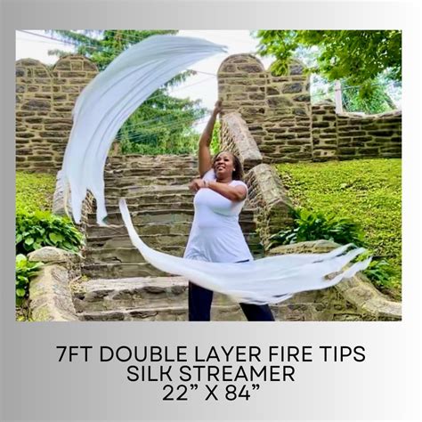 7ft White Double Layer 5mm Silk Streamers Worship With Flags