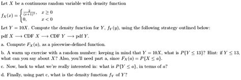Solvedlet X Be Continous Random Variable With Density Function I18