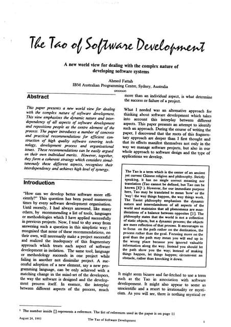 The Tao Of Software Development Pdf