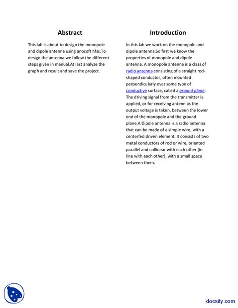 Design Of Monopole And Dipole Antenna In Hfss Antenna And Radiowave Propagation Lab Report