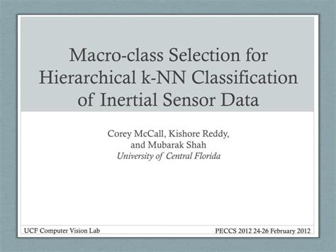 Ppt Macro Class Selection For Hierarchical K Nn Classification Of Inertial Sensor Data