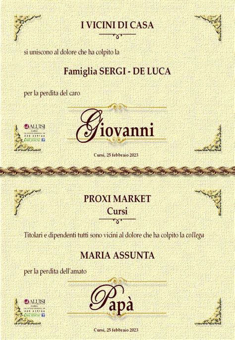 Giovanni Sergi Cursi Aluisi Agenzia Funebre Lecce
