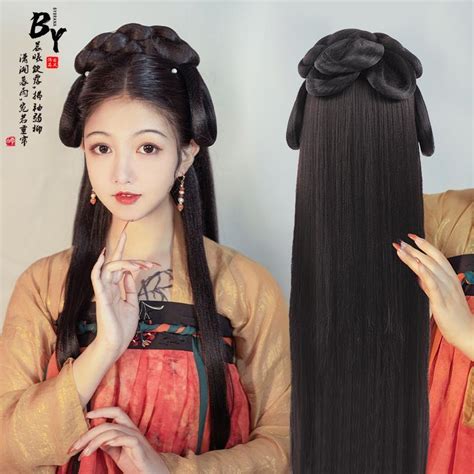 汉服发饰古风懒人发箍假发包新手古装造型头箍一体女万用发髻头饰 虎窝淘