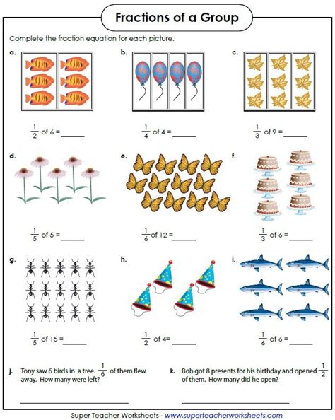 Part Of A Set Fractions