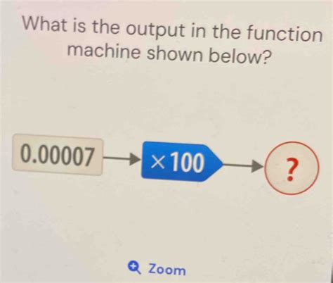 solved what is the output in the function machine shown below 0 00007