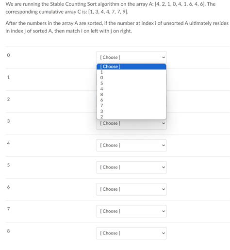 Solved We Are Running The Stable Counting Sort Algorithm On