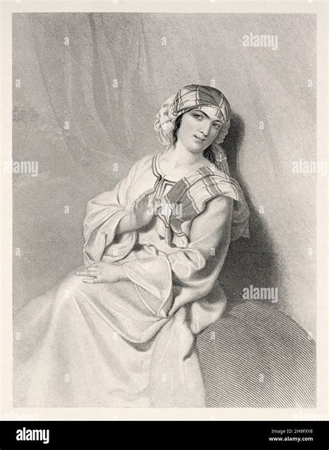 Sarah Wife Of Tobit Old 19th Century Engraved Illustration From Mugeres De La Biblia By