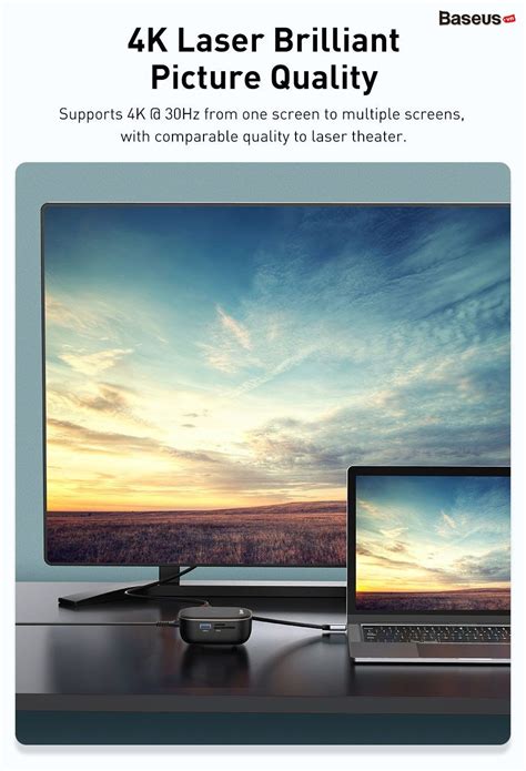 Bộ Hub mở rộng in tích hợp sạc W Baseus Type C HUB Adapter AC