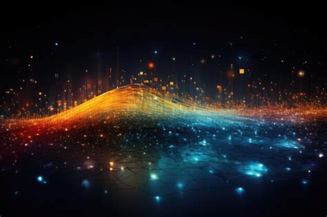 Premium AI Image Big Data Futuristic Visualization Abstract Network Fractal System Concept Art