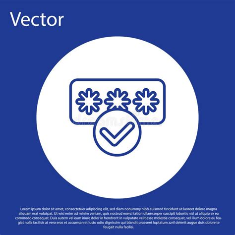 Blue Line Password Protection And Safety Access Icon Isolated On Blue