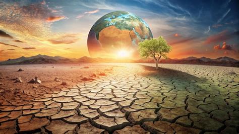 Cambio Climático Con Suelo Seco Foto Premium