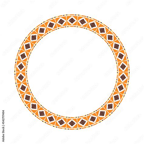 African Circle Border Frame Ethic Texture Tribal Print For Logo