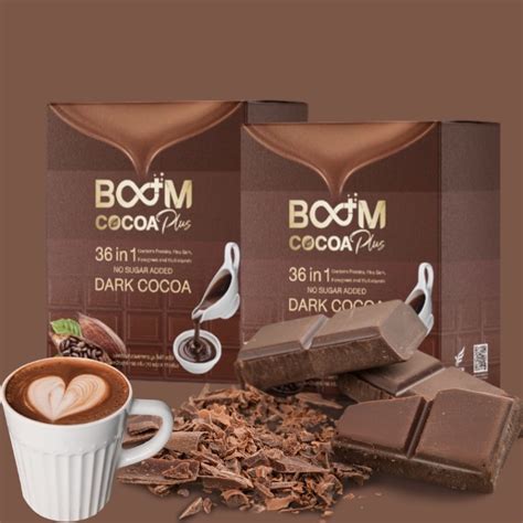 Boom Cocoa Plus 1 กล่อง Boom Cocoa Plus 1 กล่อง มี 10 ซอง พร้อมส่ง จำนวน 2 กล่อง Shopee