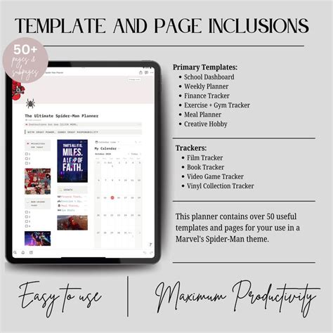 Notion Personal Planner Ultimate Planner Spider Man Notion Dashboard Notion Template Digital