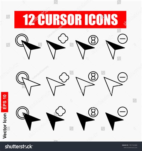 Vector Black Cursor Icon Set Vector Stock Vector Royalty Free Shutterstock