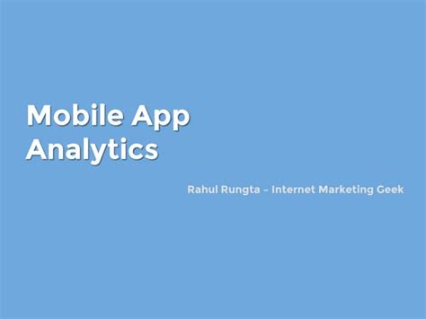 Mobile App Analytics Basics Pdf