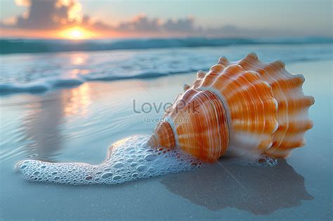 해변에서 조개 배경 사진 무료 다운로드 Lovepik