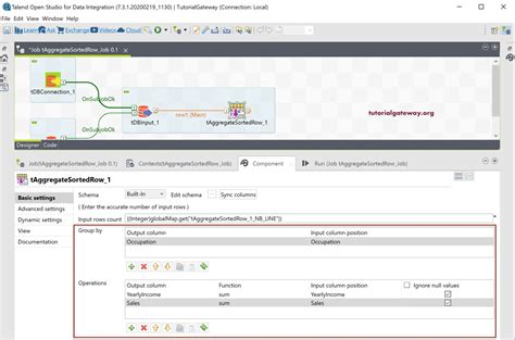 talend aggregate sorted row
