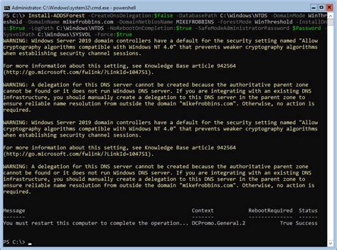 Use Powershell To Create A New Active Directory Forest On Windows 2019