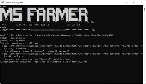 Microsoft Rewards Farmer Is Not Working · Issue 134 · Charlesbelmicrosoft Rewards Farmer · Github