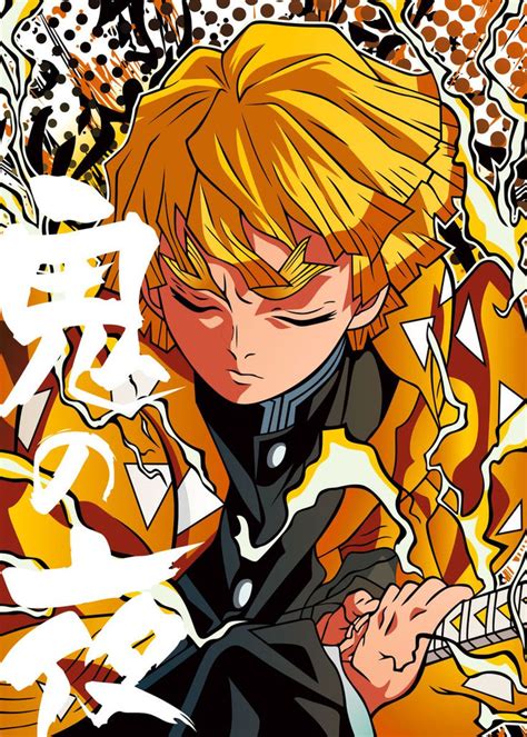 Zenitsu Agatsuma Demon Slayer Demon Slayer Fan Art Anime Canvas Art