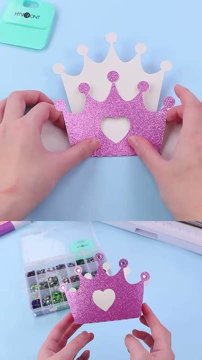 Htv론트 글리터 카드 스톡으로 Diy 왕관 상자 만들기 Shorts 카드스톡 이스프리 Htv론트 Diy Youtube