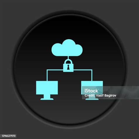 어두운 버튼 아이콘 잠금 클라우드 컴퓨터 응용 프로그램 일러스트를 위한 버튼 배너 라운드 배지 인터페이스 개념에 대한 스톡 벡터 아트 및 기타 이미지 Istock
