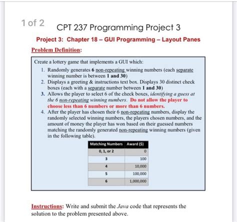 solved 1 of 2 cpt 237 programming project 3 project 3