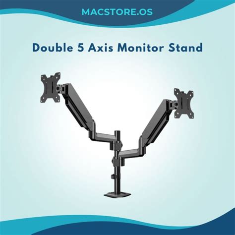 [ready Stock] Double Arm 5 Axis Monitor Stand Mount Arm 360 Degree Rotation Cold Rolled Steel