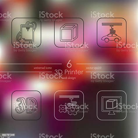 세트마다 3 D 프린터 아이콘 0명에 대한 스톡 벡터 아트 및 기타 이미지 0명 3차원 형태 기계류 Istock