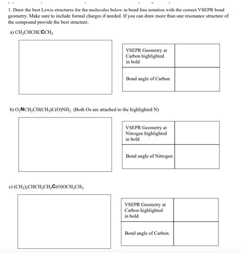 Solved 1 Draw The Best Lewis Structures For The Molecules