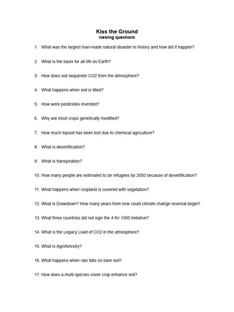 Kiss The Ground Viewing Questions Guide Pdf