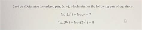 Solved 6 Pts Determine The Ordered Pair X Y Which