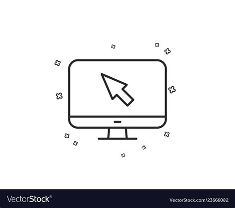 Computer Or Monitor Icon Mouse Cursor Sign Vector Image