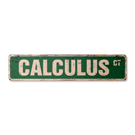 Calculus Vintage Plastic Street Sign Teacher Professor Mathematics