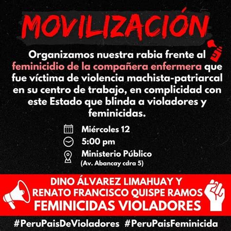 Violación Grupa En Puno Convocan Movilización Contra El Feminicidio De La Enfermera Víctima De