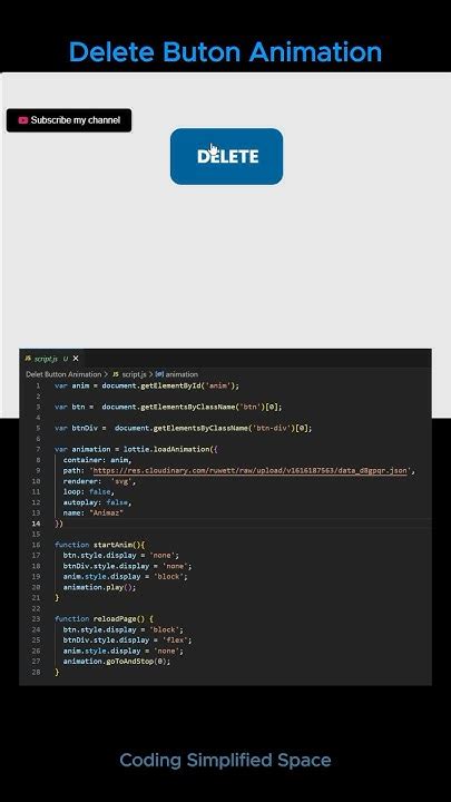 Delete Button Animation Coding Css Html Tutorial Project Shorts
