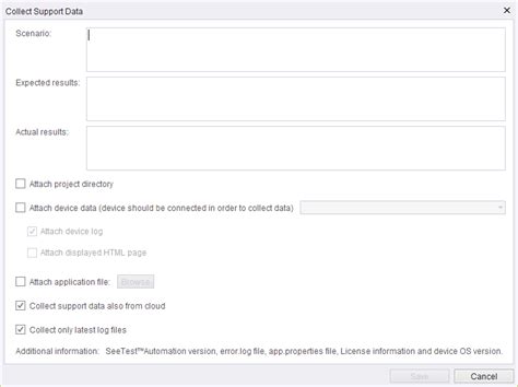 seetestautomation collect support data · digital ai continuous testing