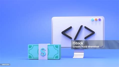 Simbol Bagian Kode Di Layar Komputer Konsep Pengkodean Dan Pemrograman Render 3d Foto Stok