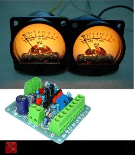 2pcs Panel Vu Meter Header Warm Back Light Recording And Db Audio Level