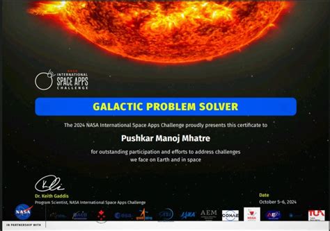 Nasa Spaceappschallenge Hackathon Earthobservation Pushkar Mhatre