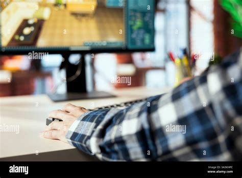 Interior Designer Uses 3d Modeling Program Selecting Furniture From Catalog Dragging Objects