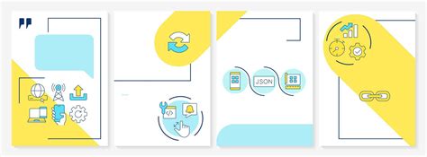 Progressive Web Applications Blue And Yellow Brochure Template Features Components And Pros