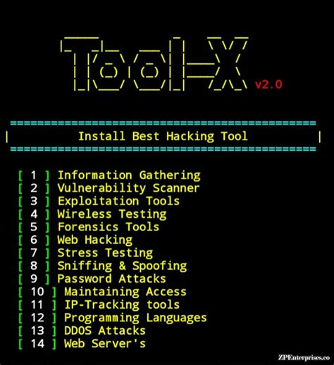 Tool X A Kali Linux Hacking Tools Installer Zp Enterprises