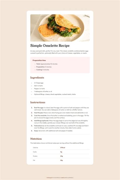 Frontend Mentor Recipe Page Using Tailwind Coding Challenge Solution
