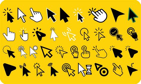 Computer Mouse Pointing Computer Mouse Click Cursor Gray Arrow Icons