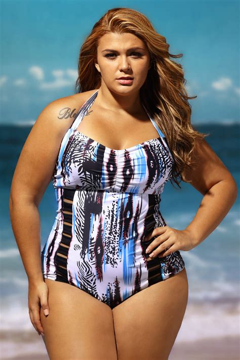 Plus Size Swimsuit 3x 4x 5x 6x One Piece Halter Top Cutout Bathing Suit