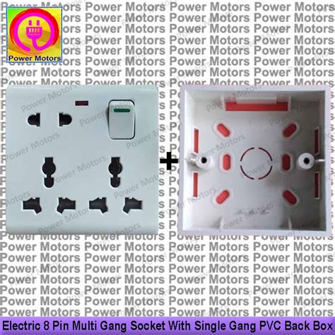 Electric Pin Multi Gang Socket With Single Gang PVC Back Box Cut Price BD