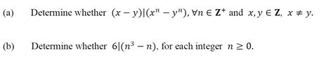 Solved A Determine Whether X Y Xn Yn AAninZ And Chegg Com