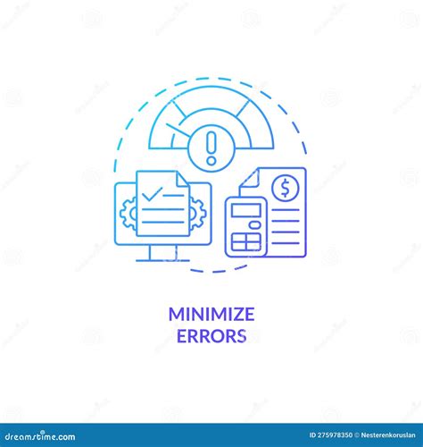 Minimize Errors Blue Gradient Concept Icon Stock Vector Illustration